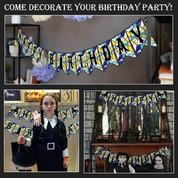 Generic | Party Supplies | Wednesday Happy Bithday Banner Party ...